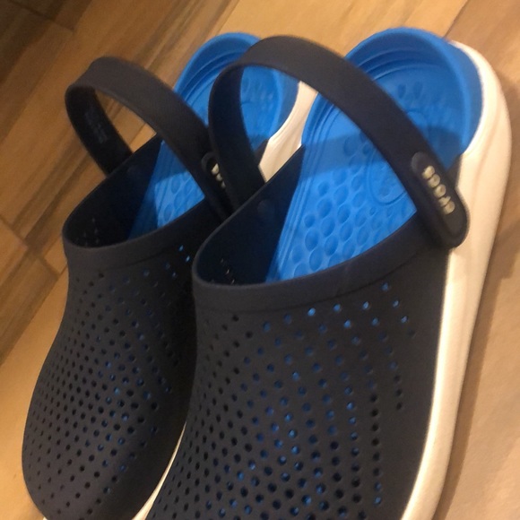 CROCS | Shoes | Like New Wore Twice Blue White And Navy Crocs | Poshmark